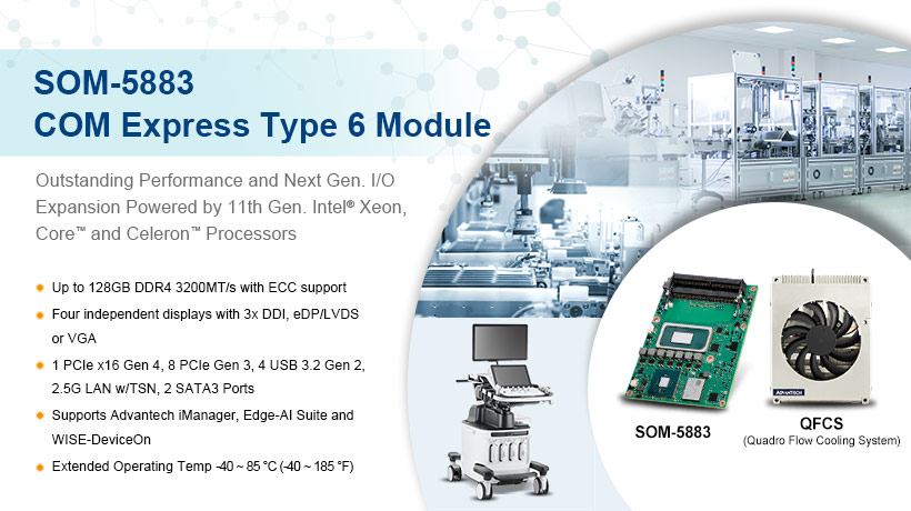 Advantech releases SOM-5883 with 11th Gen. Intel® Cor - 研华